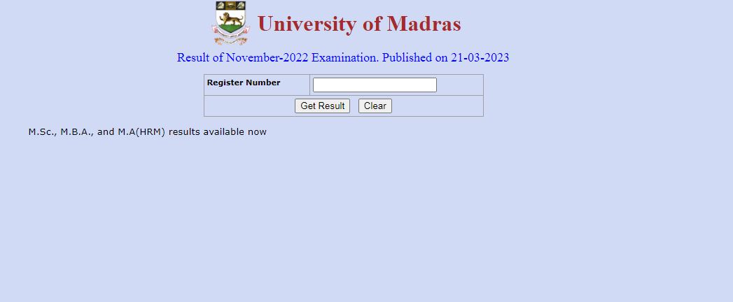 Madras University Results 2023, Download UNOM UG/PG Marksheet @ www ...