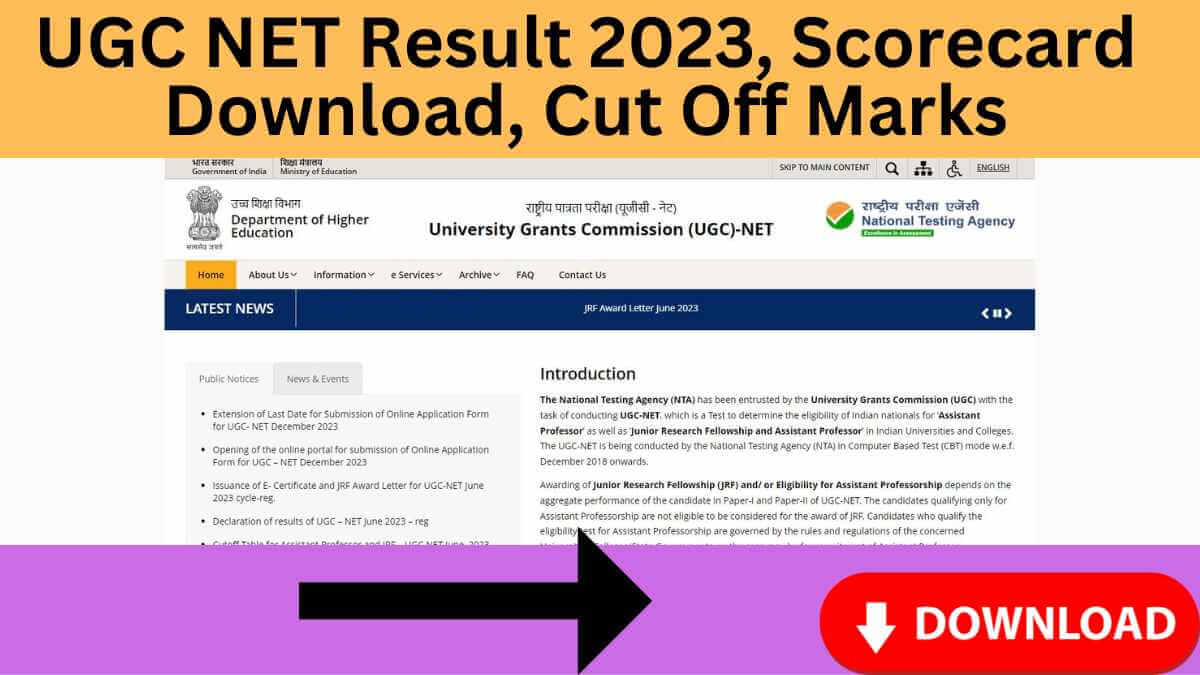 UGC NET Result 2023, Scorecard Download, Cut Off Marks - Smart Classes